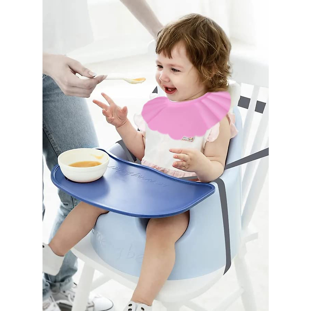 ericotry 3psc Soft Adjustable Baby Kids Bathing Shower Cap Wash Hair Shield Direct Visor Cap(Color Random)