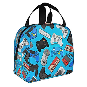 Echoserein Video Game Fun Gamer Lunch Bag Insulated Lunch Box Reusable Lunchbox Waterproof Portable Lunch Tote For Boys Men Adult