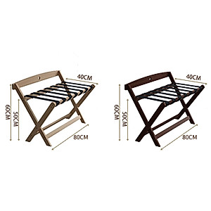 Household Products Wooden Foldable Luggage Rack Portable Hotel Luggage Storage Rack Modern Bedroom Suitcase Luggage Rack Luggage Storage Rack Can Bear 50Kg (Walnut)