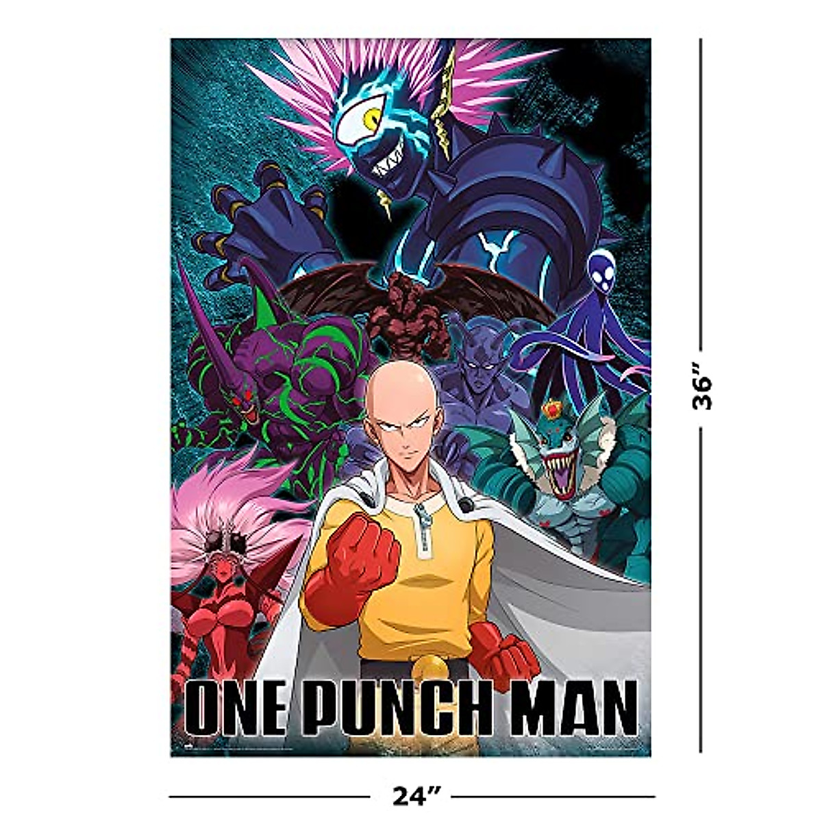 One Punch Man - Manga/Anime TV Show Poster (Saitama Vs. Villain) (Size: 24" x 36")