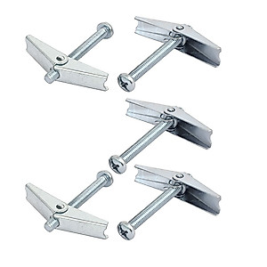 uxcell 5/16-inch X 3-inch Male Thread Spring Loaded Hollow Wall Round Head Toggle Bolt 5pcs
