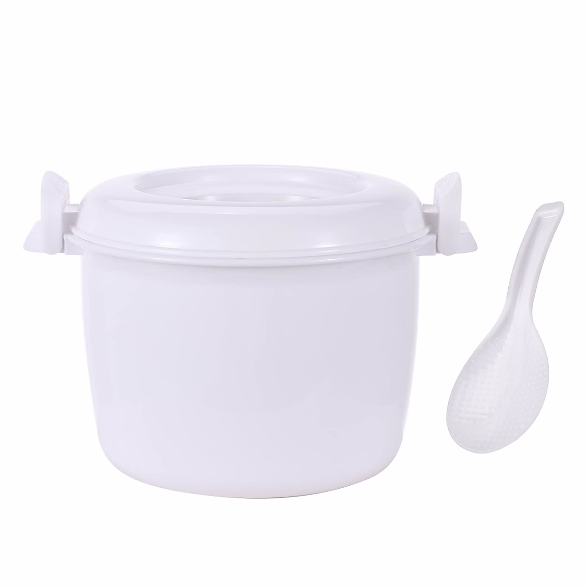 Chyoo Microwave Rice Steamer Cooker with Rice Paddle Microwave Food Container White Small One Size