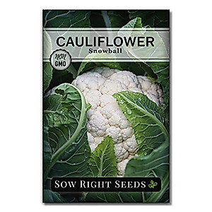 Sow Right Seeds - Spring Vegetable Seeds Collection for Planting - Individual Packets Basil, Broccoli, Carrot, Onion, Cauliflower, and Peas, Non-GMO Heirloom Seeds to Plant an Outdoor Home Garden