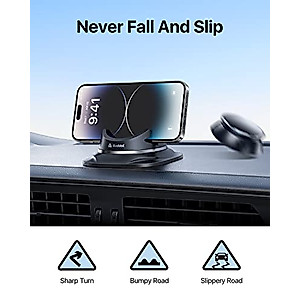 andobil 2023 Upgraded Dashboard Phone Holder Car, [ Ultra Steady, Never Slip ] Reusable Silicone Phone Mount for Car, 360°Rotatable,Compatible for iPhone, Samsung, Smartphone, GPS