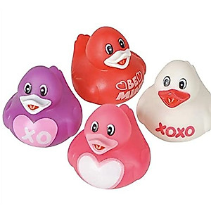 4 Heart Love Rubber Ducks Stocking Stuffer School Teacher Gift Family Love Duckies