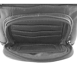 SILVERFEVER Women's Shoulder Crossbody Round RFID Pocket Small Genuine Leather Bag (Red)