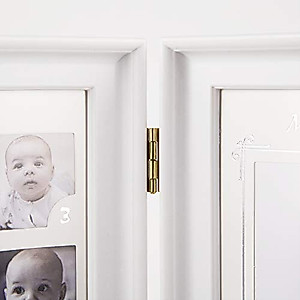 Hiverst Baby Keepsake Frame Kit, Shatterproof Baby First Year Frame in Delicate Package- Ideal Personalized Newborn Baby for Baby Shower, with Ink Pad Stamp & Stencil, 14.5" x 8.5"