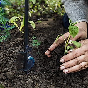 Auger Drill Bit for Planting 1.8x14.6inch Garden Auger Spiral Drill Bit Bulb Planter Auger Post Hole Digger Garden Spiral Hole Drill Planter Soil Auger Planting Auger for Hex Driver Drill Solid Shaft