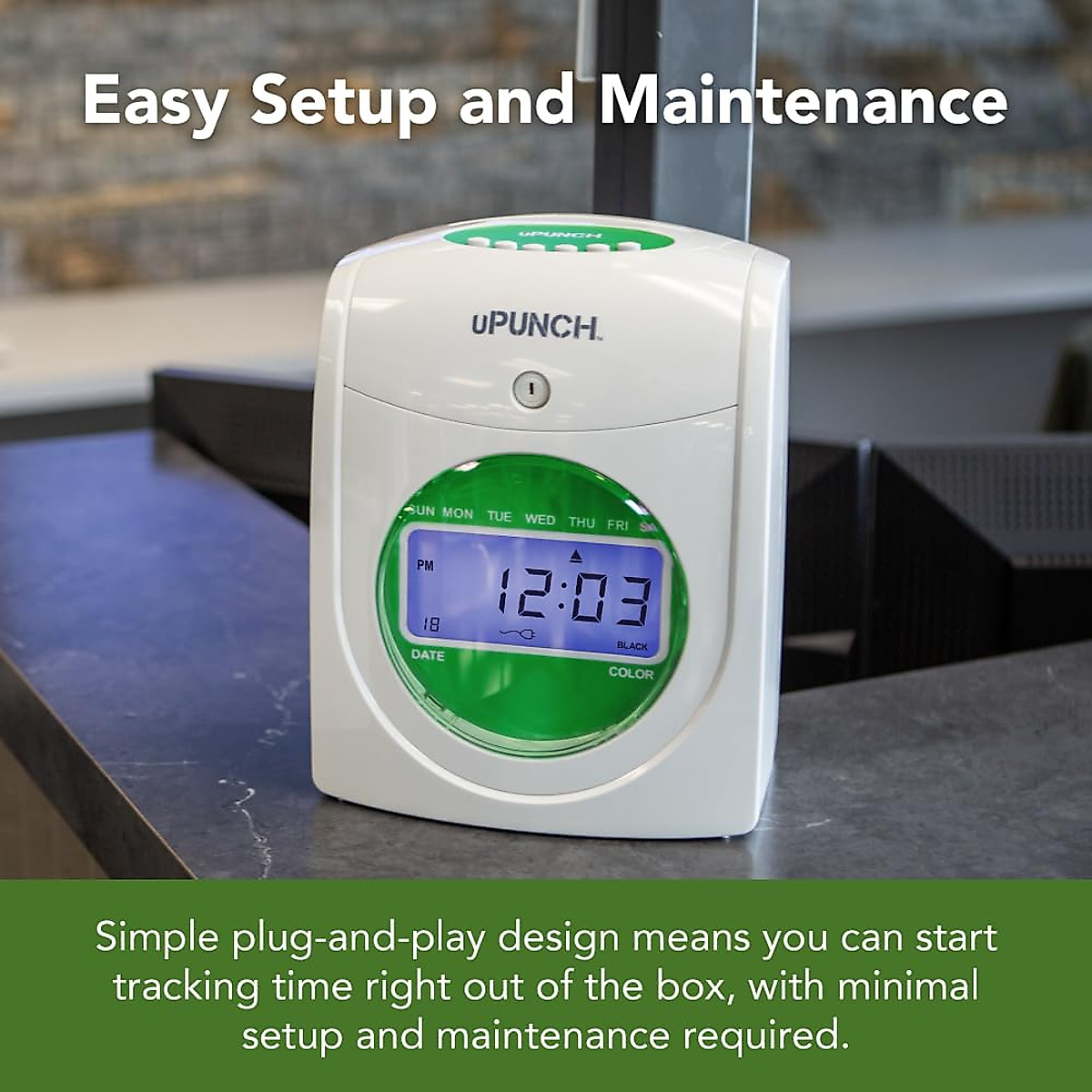 uPunch Starter Time Clock Bundle with 100-Cards, 1 Time Card Rack, 1 Ribbon & 2 Keys (HN1500)