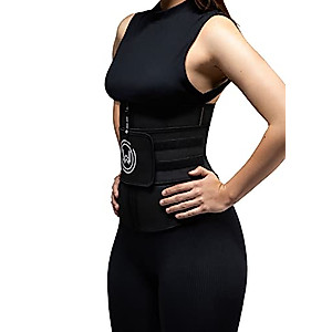 What Waist Define Band - Adjustable Latex Compression Slimming Waist Trainer (Black/XS)