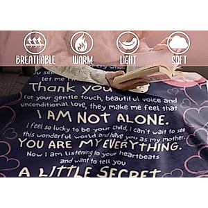 InnoBeta New Mom Gifts for Women, Expecting Mom Gifts, Mom-to-Be Gift, Pregnancy Gifts, Soft Throw Blanket 50"x65" - Letter