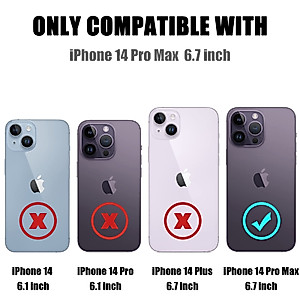 Nvollnoe for iPhone 14 Pro Max Case with Card Holder Heavy Duty Protective Dual Layer Shockproof Hidden Card Slot Slim Wallet Case for iPhone 14 Pro Max for Women&Men(Blue)