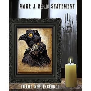 Steampunk Raven - 11x14 Unframed Wall Art Print - Makes a Perfect Home Conversational Piece and Gift