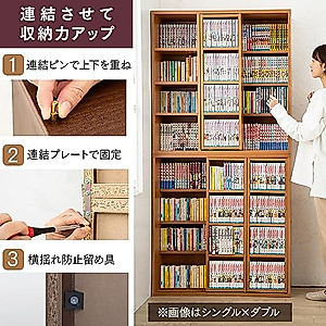 Iris Ohyama CSD-9090 Bookcase, Large Capacity, Slim, Stylish, Toy, Slide Storage, Width 35.4 x Depth 11.5 x Height 36.4 inches (90 x 29.2 x 92.2 cm), Open Rack, Assembly Required, Walnut Brown,
