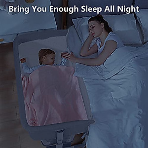 Bellababy Bedside Bassinet, Bedside Sleeper, Bedside Crib with Storage Basket, Easy Folding Portable Crib, Adjustable Portable Bed for Infant/Newborn (Dark Grey)