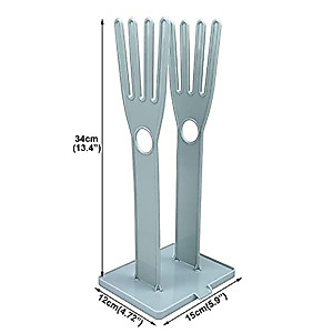 Kitchen Glove Holder Mitten Dryer Reusable Bag Dish Towel Drying Organizer Plastic Washing Rack Sink Hanger Stand(Blue)