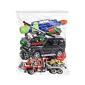 Xsourcer Zipper Storage Bags, Pack of 20, 3.5 Gallon Reclosable Plastic Storage Bags, Great Storage for Food, Clothing, Shoes, Office Supplies & Travel Essentials, 2 Mil Thick, Size 16" x 18"