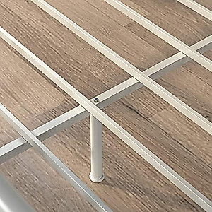 ZINUS Florence Full Panel Metal Platform Bed Frame / Mattress Foundation / No Box Spring Needed / Easy Assembly, White, Twin