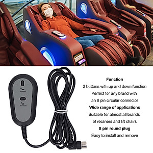 YOUTHINK Power Recliner Controller, Up and Down 2 Button 8 Pin Remote Handset Controller Hand Controller Power Recliner for Lift Chair