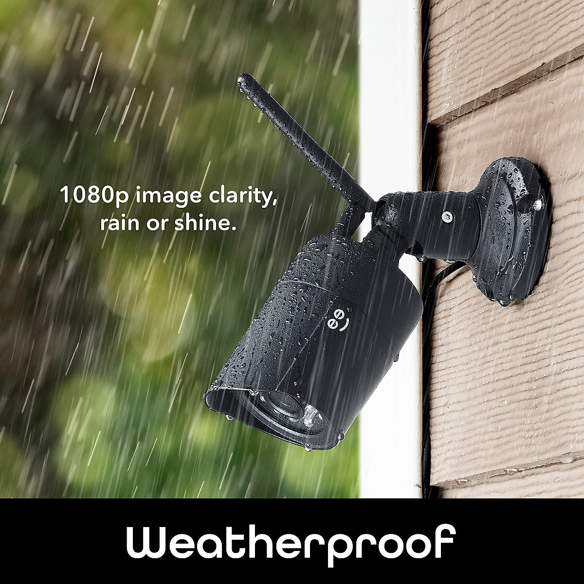 Geeni HD Hawk 2 1080p Outdoor Security Camera, IP66 Weatherproof WiFi Surveillance with Night Vision and Motion Detection, Compatible with Alexa and Google Home, No Hub Required (Black)