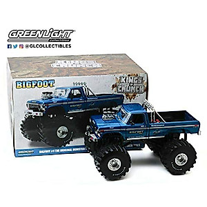 Kings of Crunch - Bigfoot #1-1974 Ford F-250 Diecast Monster Truck with 66-Inch Tires in 1:18 Scale