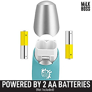 Milk Boss Mighty Milk Frother Handheld Whisk Mixer - Coffee Frother Electric Handheld Foam Maker & Frother For Coffee - Portable Electric Whisk With 16-Piece Stencils For Lattes, Matcha (Smooth Teal)…