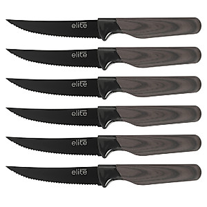 Gibson Soho Lounge 13 Piece Cutlery Set w/Acrylic Wood Block and Wood Soft Touch Handles