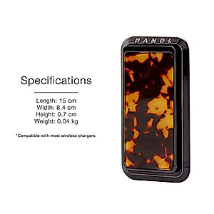 HANDL New York Tortoise HANDLstick Phone Grip and Stand for Smartphone - Multifunctional Mobile Phone Grip with Elastic Brace System (Brown/Black)
