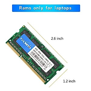TECMIYO 8GB Kit (2 x 4GB) DDR3L-1600 SODIMM,DDR3 PC3-12800S/PC3L 1600MHz 12800 Ram 8 GB Non ECC Unbuffered 1.35V/1.5V CL11 204 Pin Sodimm Ram 2RX8 Dual Rank for Laptops Notebook Memory Upgrade