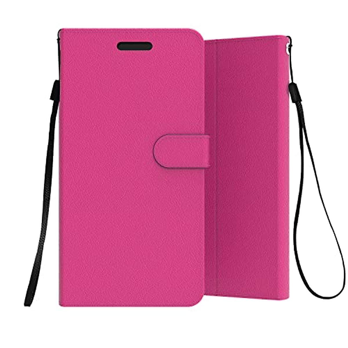 EnCases for Oneplus Nord N300 5G Case, Oneplus Nord N300 5G Wallet Case with Hand Strap PU Leather Clip Flip Case Cover with Card Holder Stand Feature for Oneplus N300 5G 2022 for Women Men, Hot Pink
