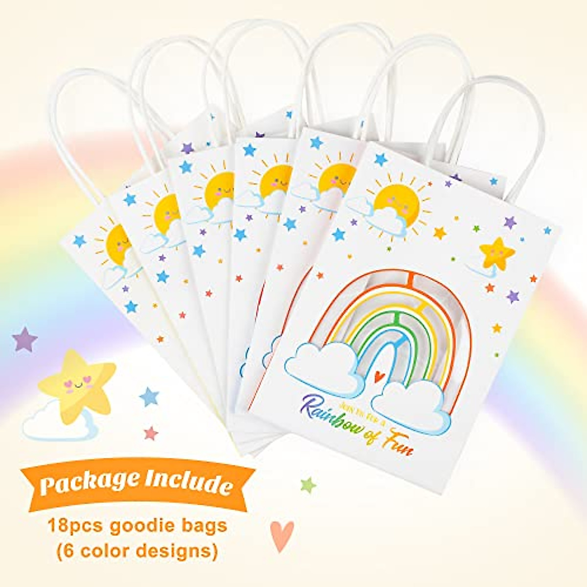 Mocoosy 18 Pack Rainbow Party Favor for Kids, Party Favor Supplies, Rainbow Candy Treat Birthday Gift Colorful Party Decorations for Baby Shower Birthday Party Favor