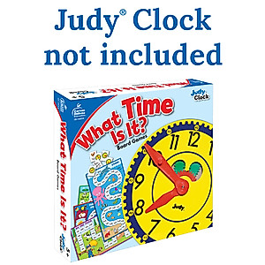 Carson Dellosa What Time Is It? Judy Clock Teaching Time Board Game, 4 Educational Games for Telling Time, Kindergarten and Elementary Board Games for Kids Ages 5+