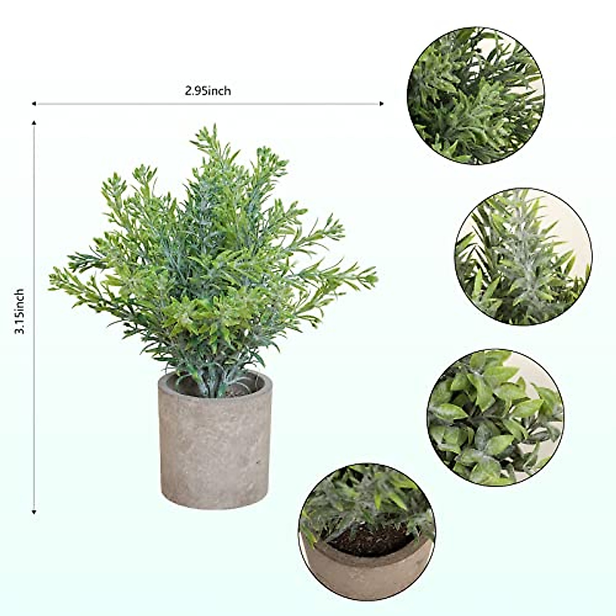 VaryFloral 3 Packs Small Fake Plants Artificial Potted Plants Set Realistic Eucalyptus Rosemary Mini Faux Greenery Potted Artificial Plants for Decoration for Home Décor Shelf Table Bathroom Indoor