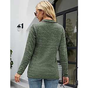 AKEWEI Womens Sweatshirt Hoodies Casual Zip up Hoodie Jacket with Pockets Army Green XL