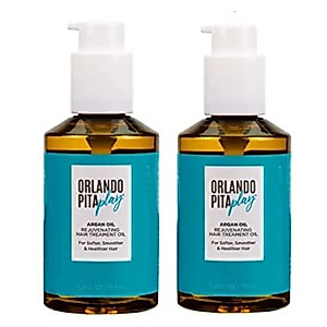 ORLANDO PITA Argan Oil Glossing Serum, Moisturizing, Softening, & Shine-Enhancing for Smoother, More Manageable, & Overall Healthier Hair, Rejuvenating Leave-In Treatment, 2 Pack (5.2 Fl Oz Each)