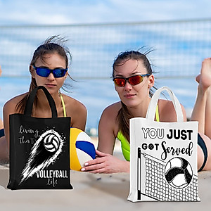 Kajaia 24 Pcs Party Treat Bag with Handles Reusable Goodie Favor Bag Non Woven Party Favor Bags Birthday Supplies(Volleyball)