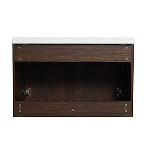 HomSof Soft Close Doors Bathroom Vanity with Sink,30 Inch for Small Bathroom,30"x18",California Walnut