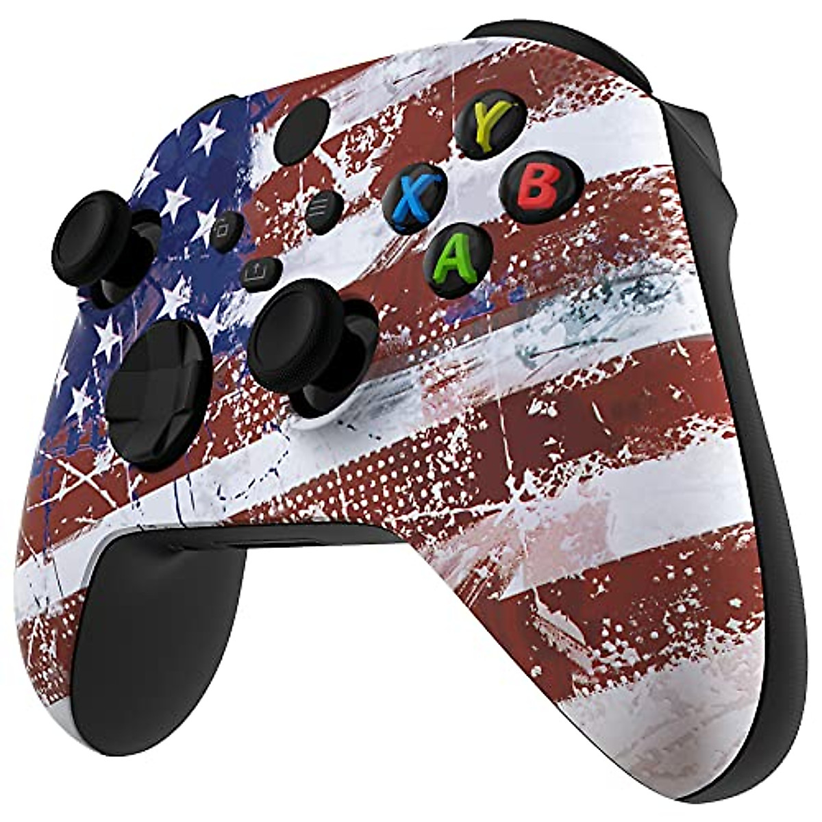 eXtremeRate Impression US Flag Soft Touch Front Housing Shell for Xbox Series X/S Controller, Custom Cover Faceplate for Xbox Series X/S, Xbox Core Controller - Controller NOT Included