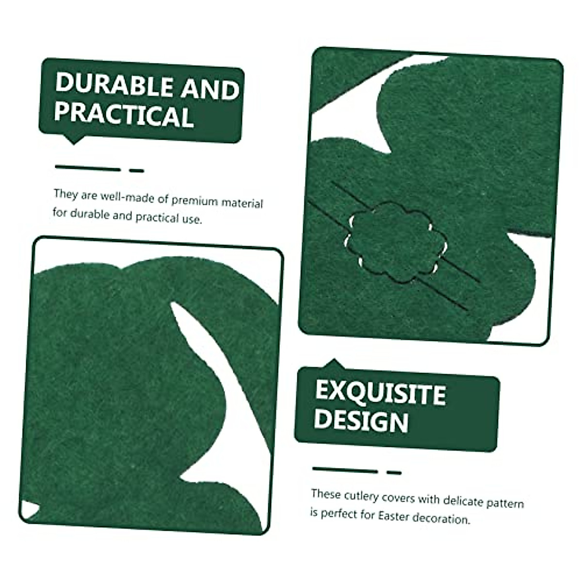 DOITOOL 12pcs Rabbit Tableware Set Silverware Pouches Burlap Cutlery Fork Bag Easter Fork Holder Bunny Cutlery Holder Easter Silverware Holder Easter Rabbit Non-woven Fabric Sleeve Desktop