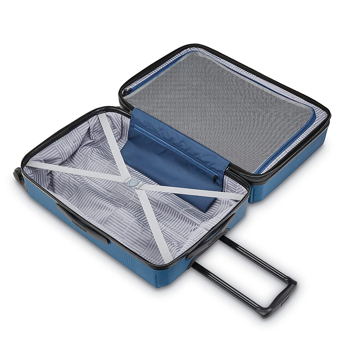 American Tourister Stratum XLT Expandable Hardside Luggage with Spinner Wheels, Blue Spruce, 3-Piece Set (20/24/28)