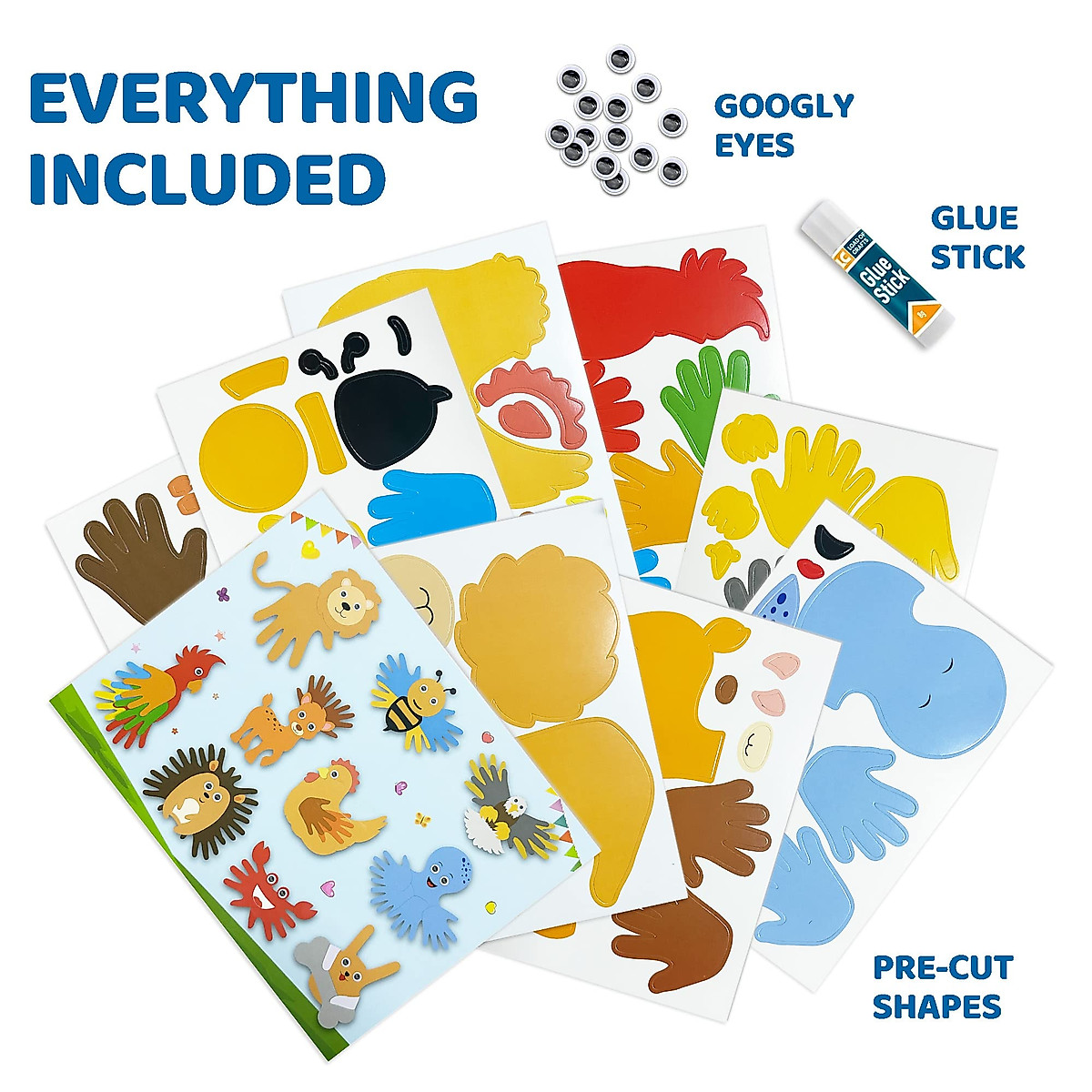 DISHIDIANZI Art and Crafts Kit for Children and Preschool Children, Simple Handicrafts for Children Aged 3-5 Years - Animal Craft Set Includes Supplies and Instructions