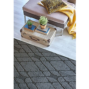 Custom Size Hallway Runner Rug Trellis Grey Color 31 inch Wide Select Your Length Non-Slip (Skid Resistance) Rubber Backing 8 feet x 31 inch (Color Options Available)