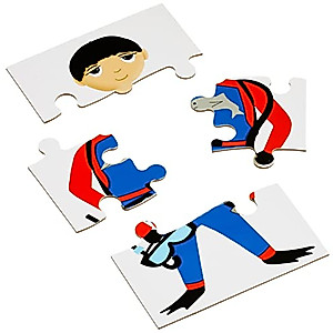 Kids for Culture: Career Kids: STEM Edition Puzzle-10 Puzzle Pack-40 Pieces. Interchangeable Heads and Body. STEM Education Ages-2-6