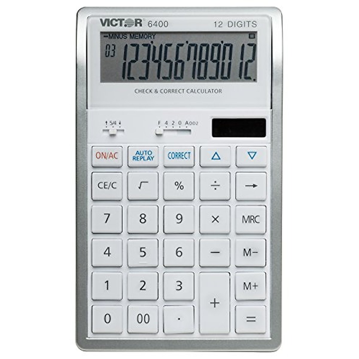 Victor 12-Digit Check and Correct Desk Calculator, White