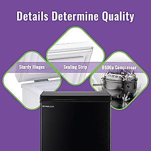 DEMULLER 4.0 Cubic Feet Deep Chest Freezer Small Freezer with Electronic Display Screen Electronic Thermostat Accurate to Every Degree removable Storage Basket Black