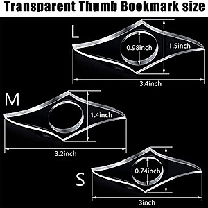 Thumb Ring Page Holder, Acrylic Convenient Bookmarks, Multi-Function Page Holder Thumb Book Support, Transparent Thumb Bookmark(M)