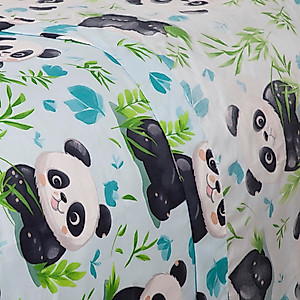 Comfy Deal Hight Thread Count Super Soft Microfiber Kid Breathable Bed Sheet Set with Pillowcase, Flat and Fitted Sheet (Twin, Panda)