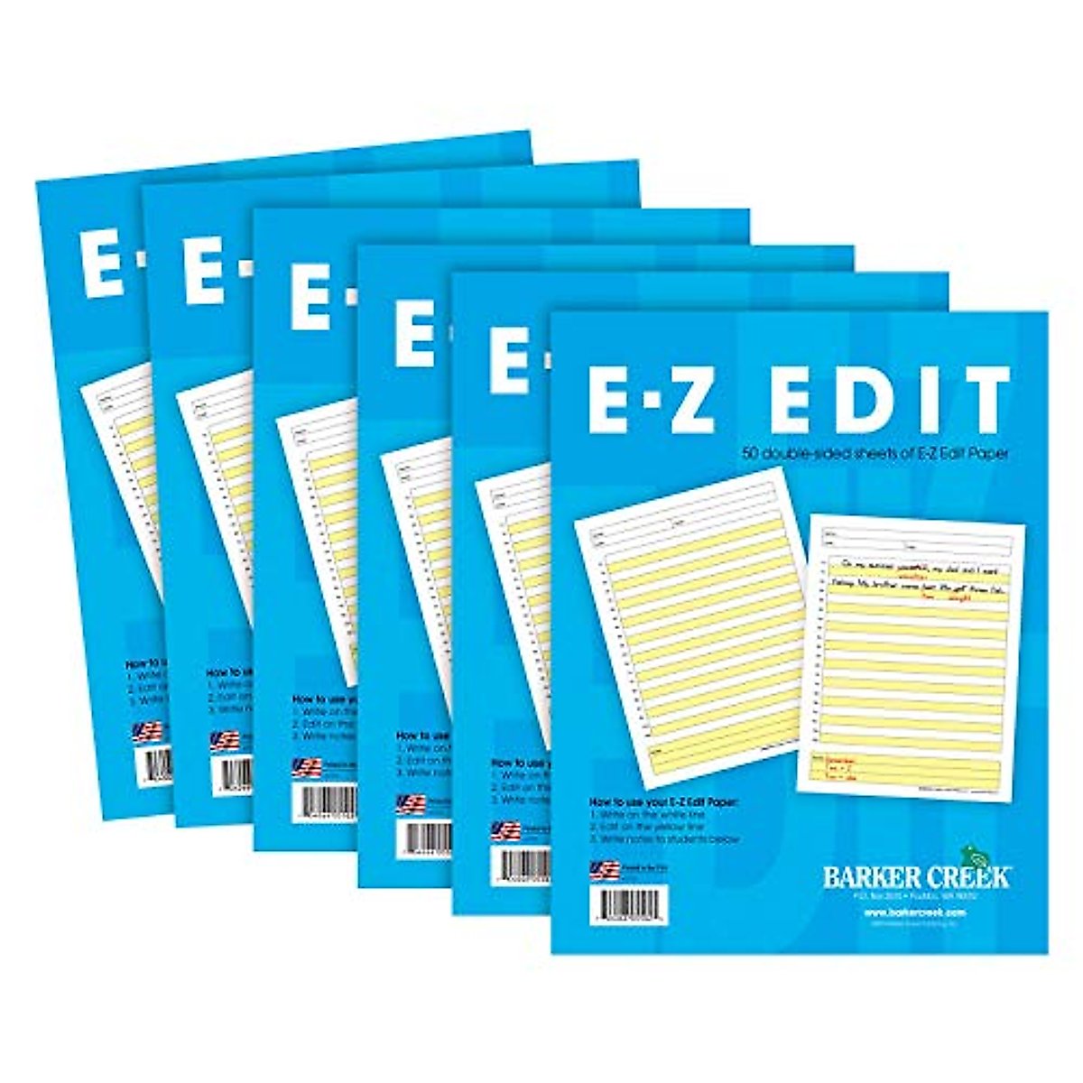 Barker Creek E-Z Edit Paper, Designed by a Professional Journalist to Strengthen Writing Skills, Alternating Lines for Making Comments and Edits, 8.5" x 11", 50 Sheets (5502-06)