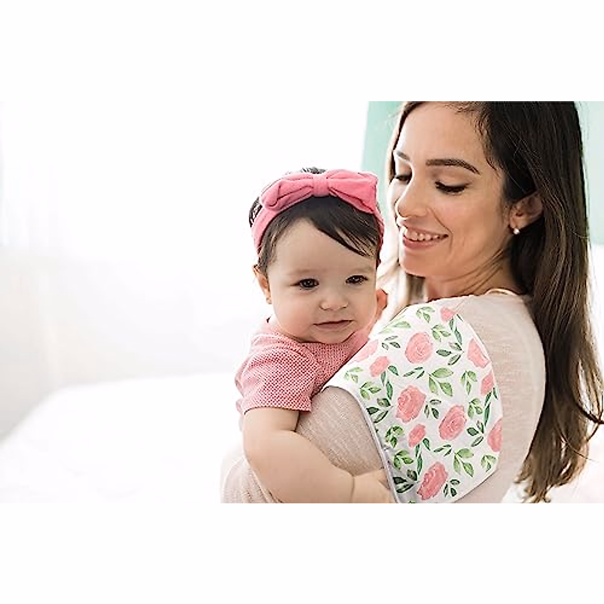 Baby Burp Cloths - 5 Pack Large - Double Layered Top Layer 100% Cotton and Bottom Layer 100% Polyester Fleece Absorbent Burping Cloth Extra Absorbent Baby Burp Cloth Extra Soft for Girls