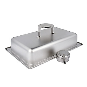 HONHPD Alcohol Chafing Dish, 9QT Rectangular Full Size Chafing Dish Buffet Set with Transparent Glass Lid Top, Soft-Close Lid, Chafer for Catering Buffet Servers and Warmers (Golden)